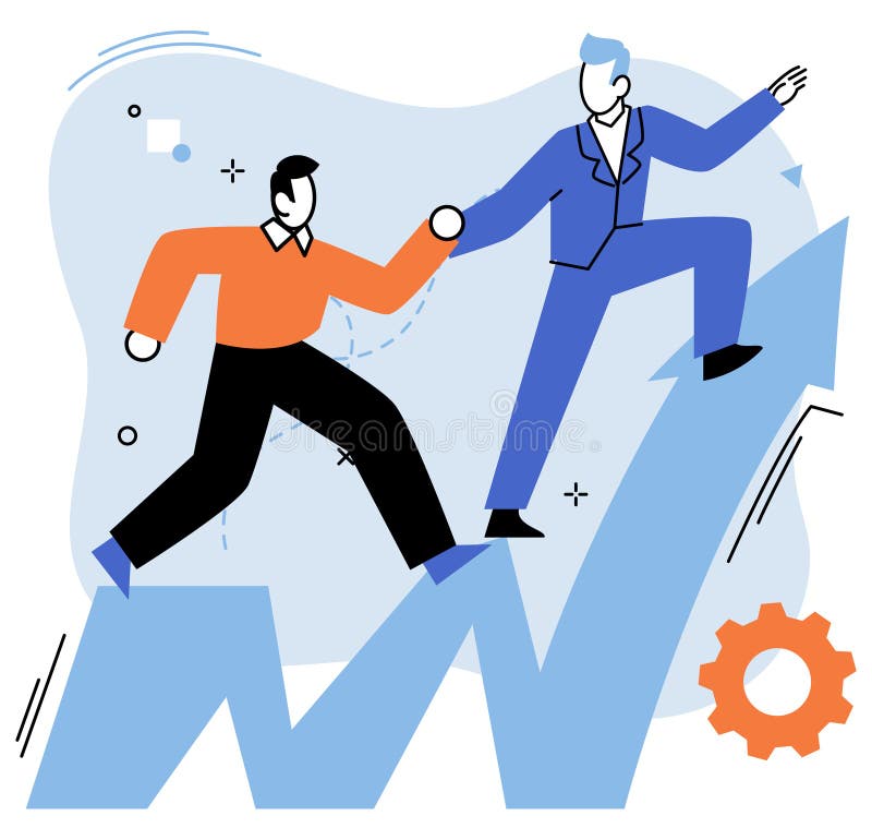 Team Building and Partnership Concept. Career Climbing and Supporting ...