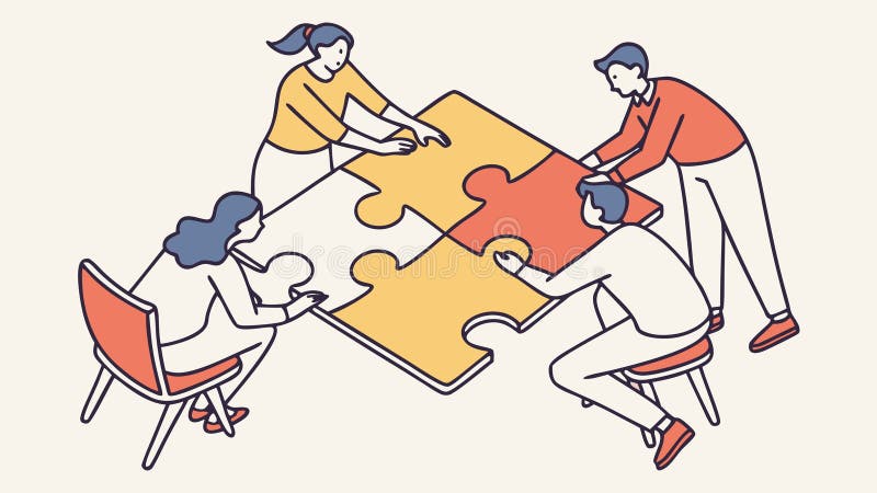 Team Building Protection Shield, Collective Security, Vector Design ...