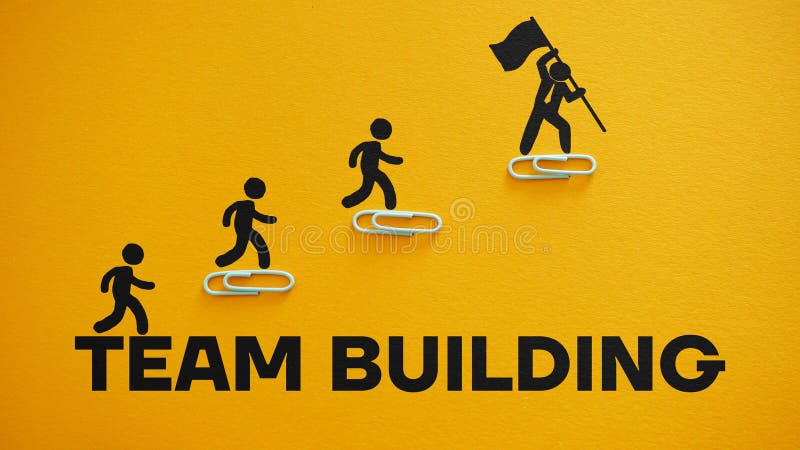 Team Building is Shown Using the Text Stock Image - Image of colleagues ...