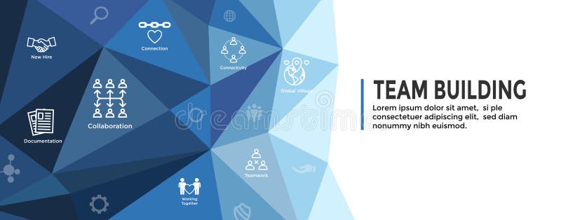 Team Building, Teamwork, and Connectivity Icon Set with Stick Figures ...