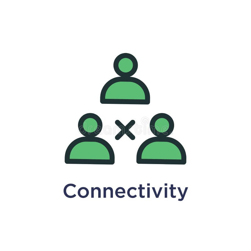 Team Building, Teamwork, & Connectivity Icon with Stick Figures Stock ...