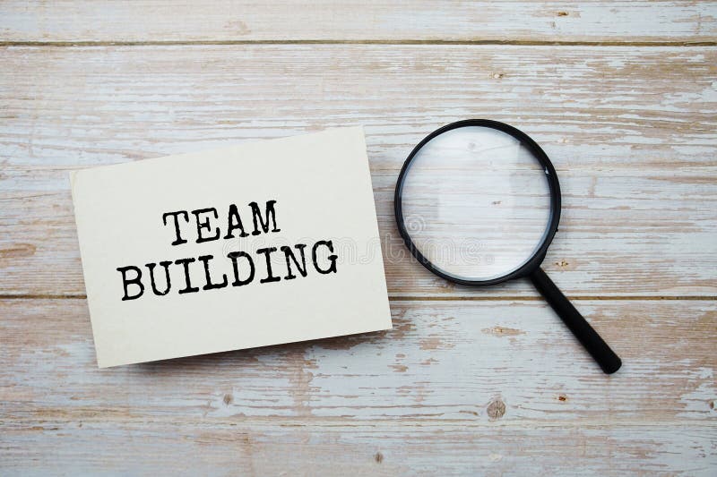 Team Building Text Message and Magnifying Glass with Space Copy on ...