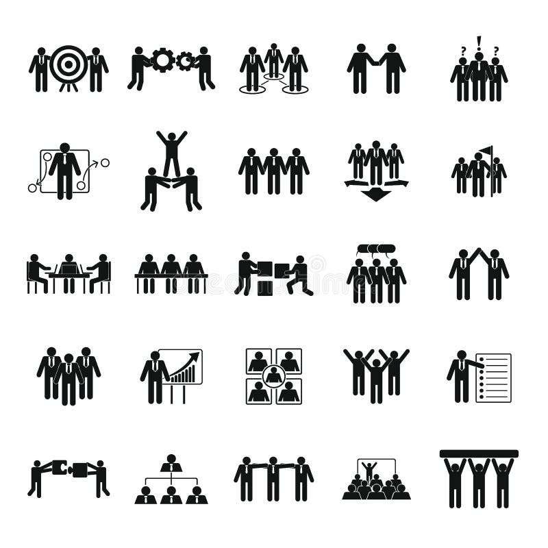 Team Building Training Icons Set, Simple Style Stock Illustration ... Team Building Training Icons Set, Simple Style Stock Illustration ...
