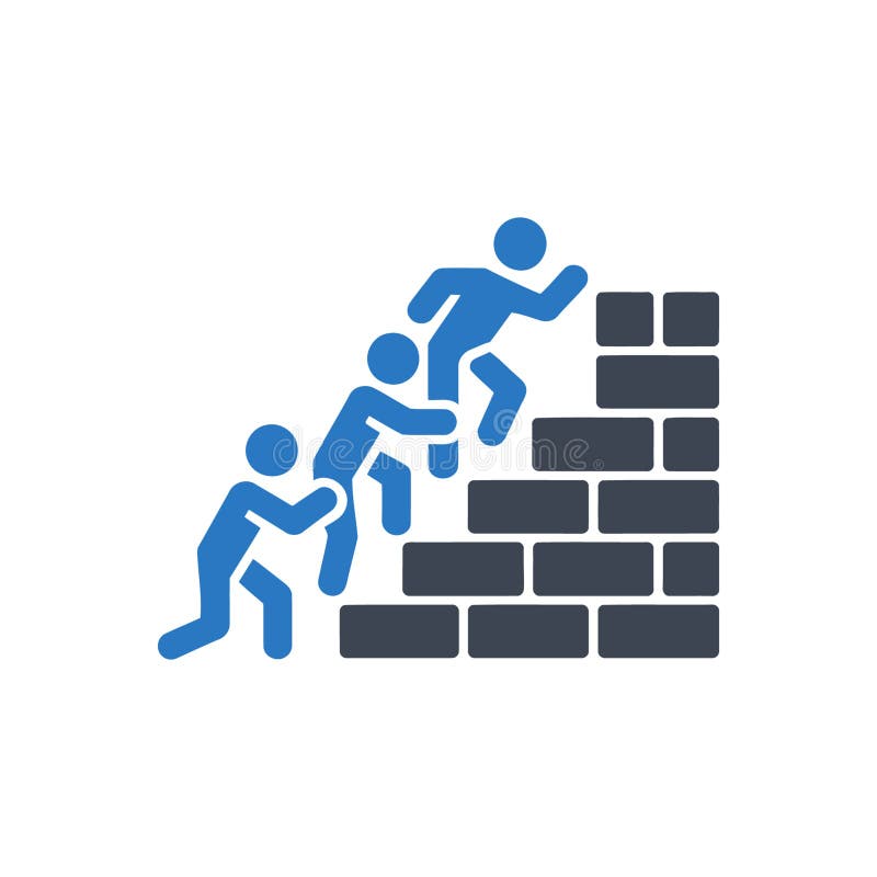 Team Building Wall Icon stock illustration. Illustration of progress ...