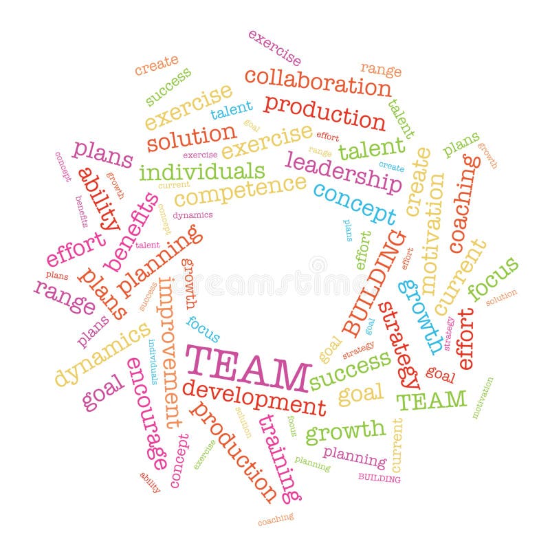 Team Building Word Cloud on White Stock Illustration - Illustration of ...