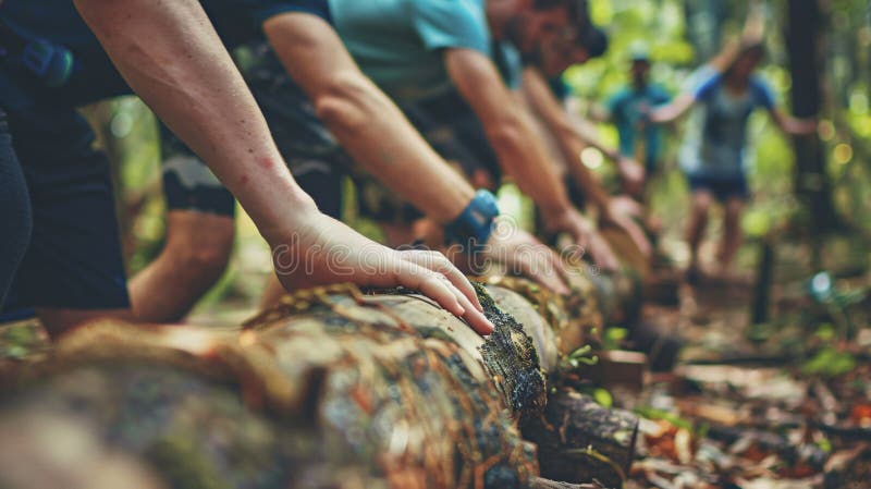 Team-building Workshop in Outdoor Setting, with a Close-up on Team ...