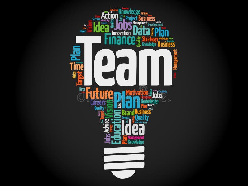 TEAM Bulb Word Cloud Collage Stock Illustration - Illustration of ...