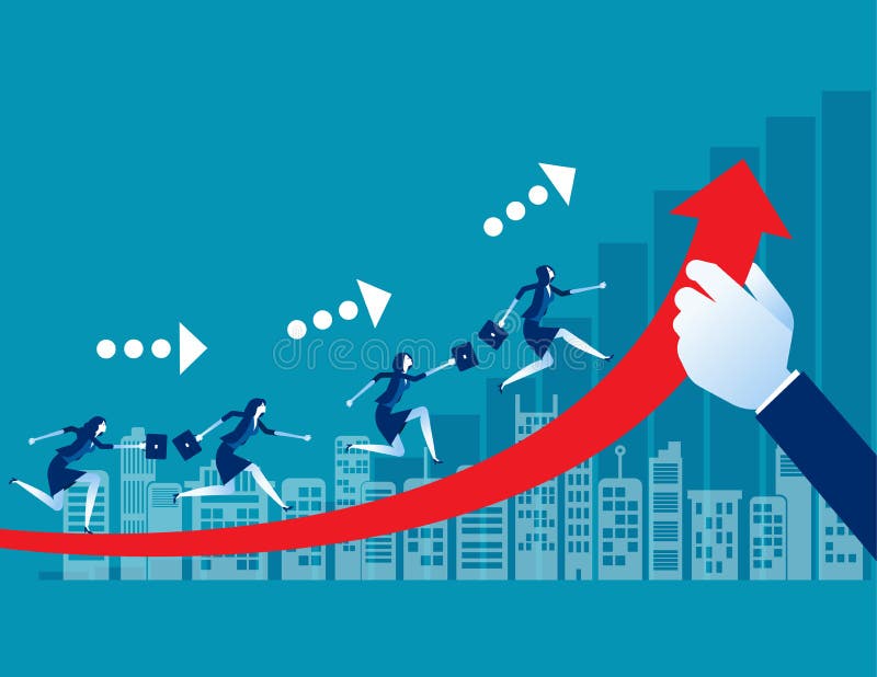 Team with Business Growth. Concept Business Vector, Path To Success ...