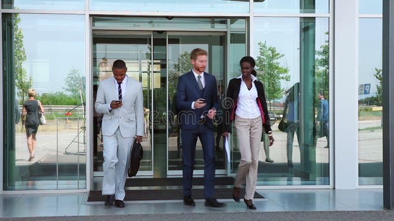 Team of Business People Walk Around Their Light and Modern Office ...