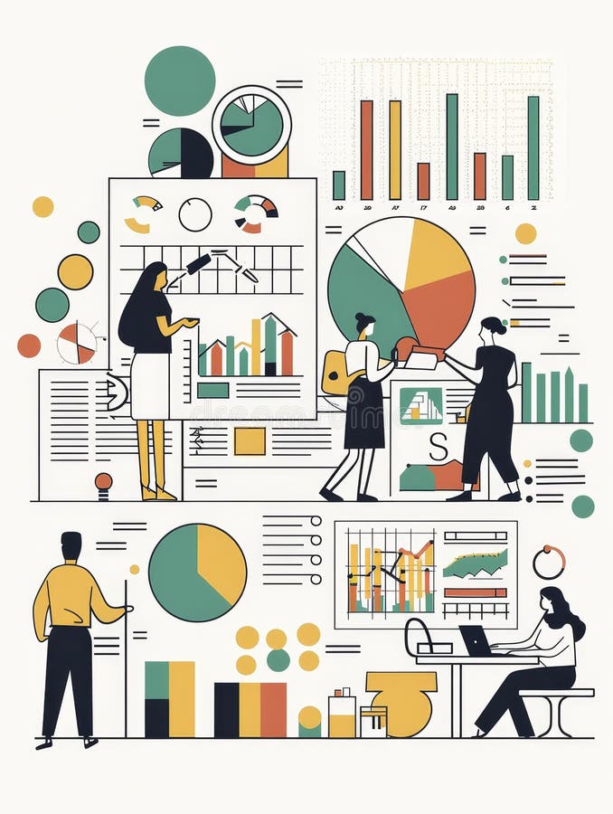 A Team of Business Professionals Analyzing Data Charts and Graphs To ...