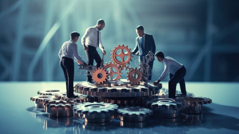 Team of Business Professionals is Collaboratively Working on a Large ...