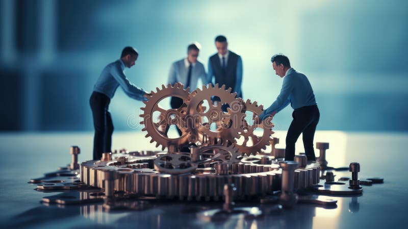 Team of Business Professionals is Collaboratively Working on a Large ...