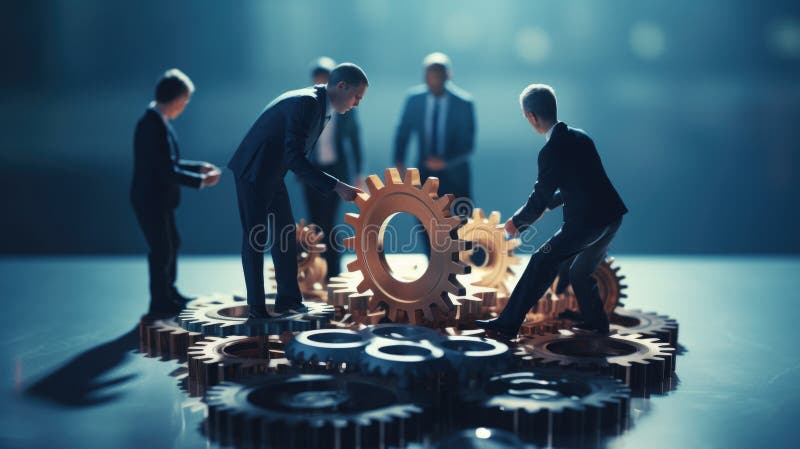 Team of Business Professionals is Collaboratively Working on a Large ...