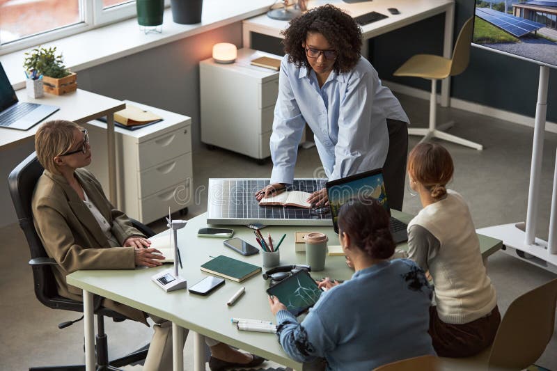 Team of Business Women Developing Power Project Stock Image - Image of ...