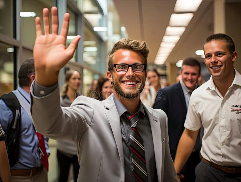 Team Celebrating Successful Presentation Stock Illustration ...