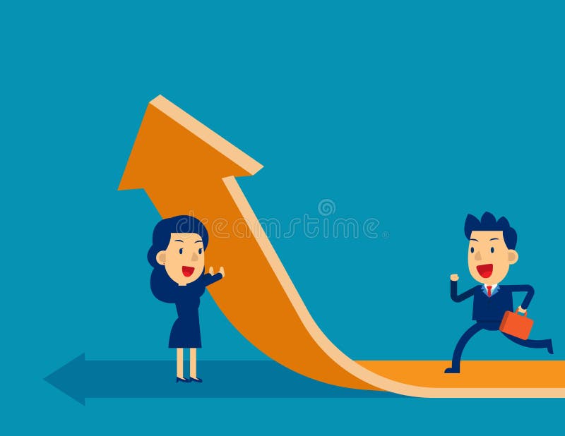 Team Change of a Direction. Concept Cute Business Vector Illustration ...