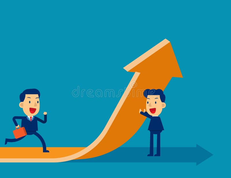 Team Change of a Direction. Concept Cute Business Vector Illustration ...