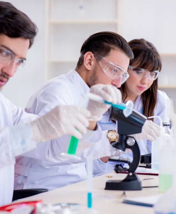 The Team of Chemists Working in the Lab Stock Image - Image of cancer ...