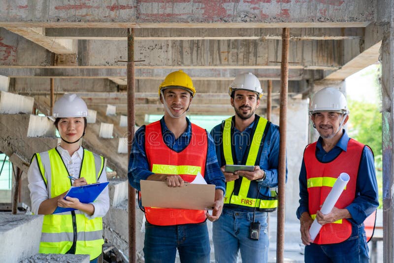 Civil Engineer and Senior Foreman at Construction Site Stock Image ...