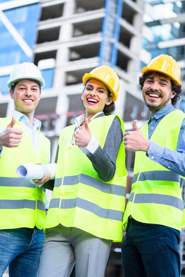 Team of Civil Engineers and Architects at Construction Stock Photo ...