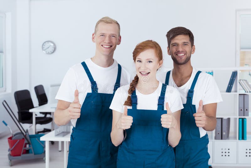 Team of Cleaners Cleaning Room Stock Image - Image of ginger, group ...