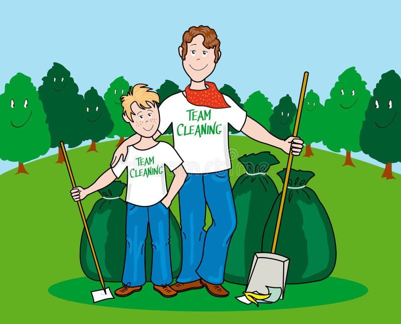 Team cleaning stock vector. Illustration of punch, civility - 8875128