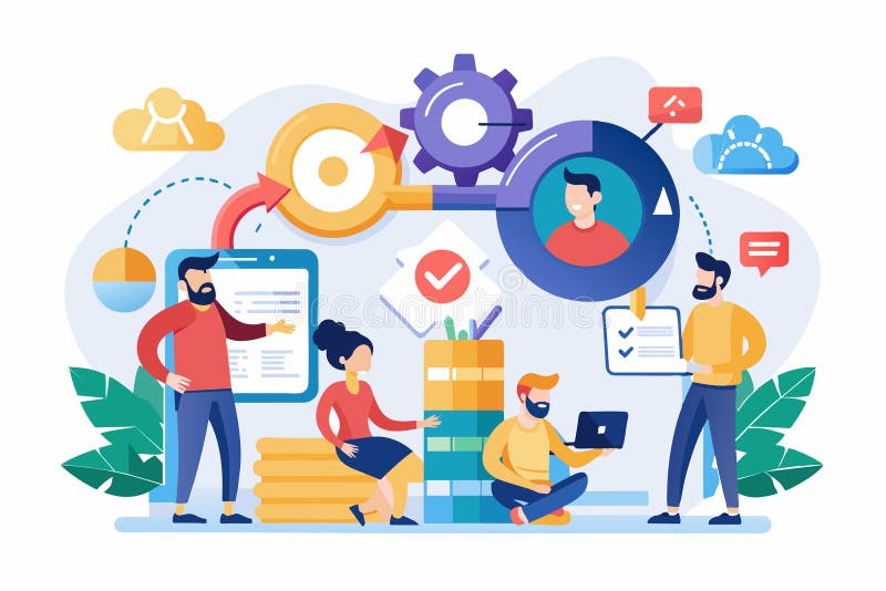 A Team Collaborates Using the Scrum Method, Focusing on Project ...