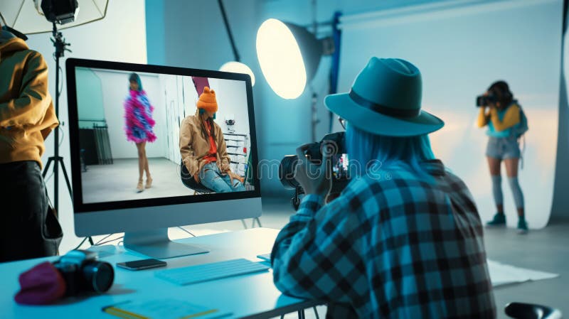 Team Collaborating Around Computer Screen Stock Image - Image of ...