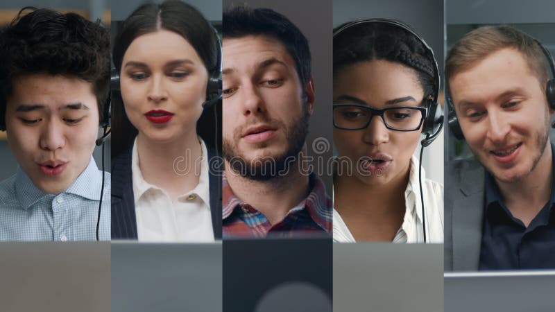 Team Collaborating Online during a Virtual Meeting in a Modern ...