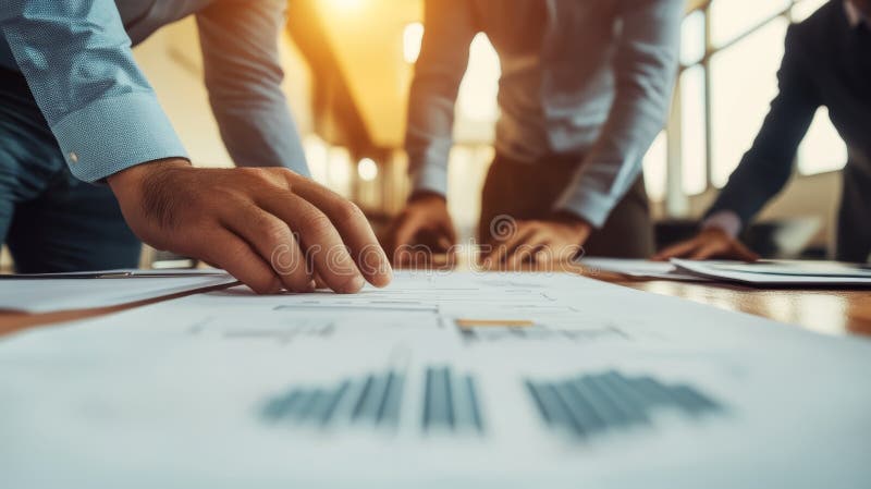 Team Collaboration in Action, Professionals Working Together on a Shared Project at Modern ...