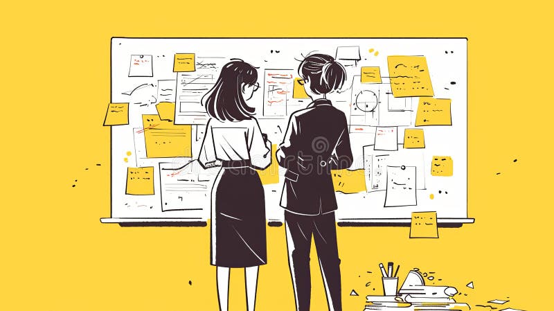 Team Collaboration Analyzing Ideas on a Whiteboard in a Creative ...