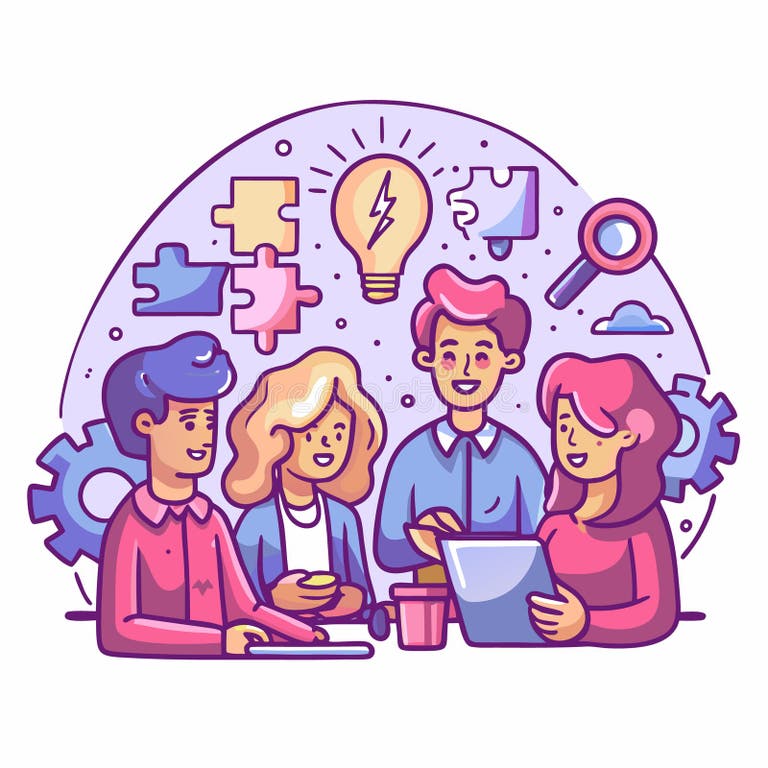 Team Collaboration Brainstorm, Idea Generation, and Problem-solving Stock Vector - Illustration ...