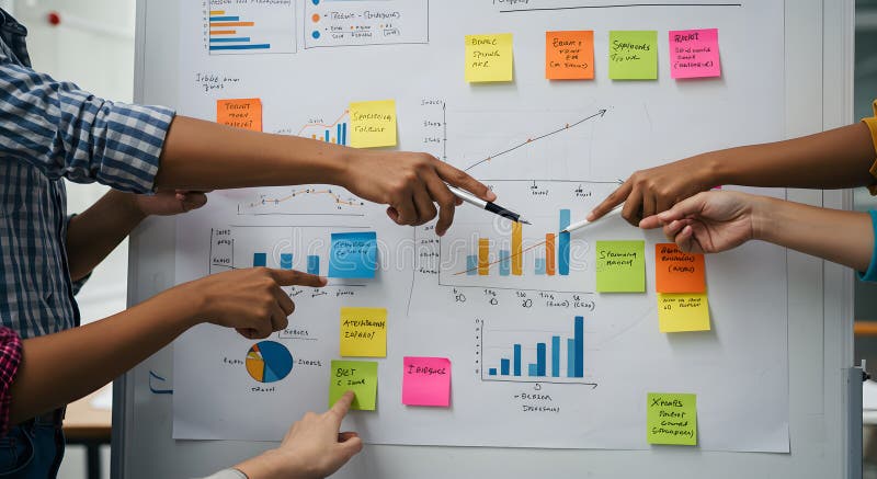 Team Collaboration Brainstorming Session: Analyzing Charts and Graphs ...