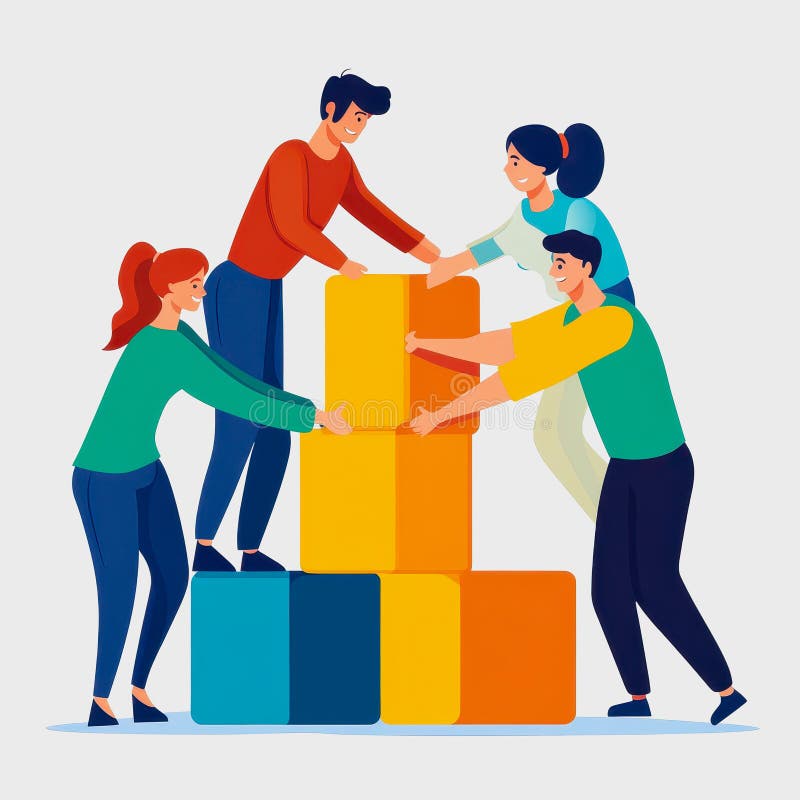 Team Collaboration for Building a Structure with Colorful Cubes in a ...