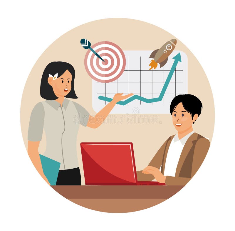 Team Collaboration and Business Growth Concept with Target and Progress ...