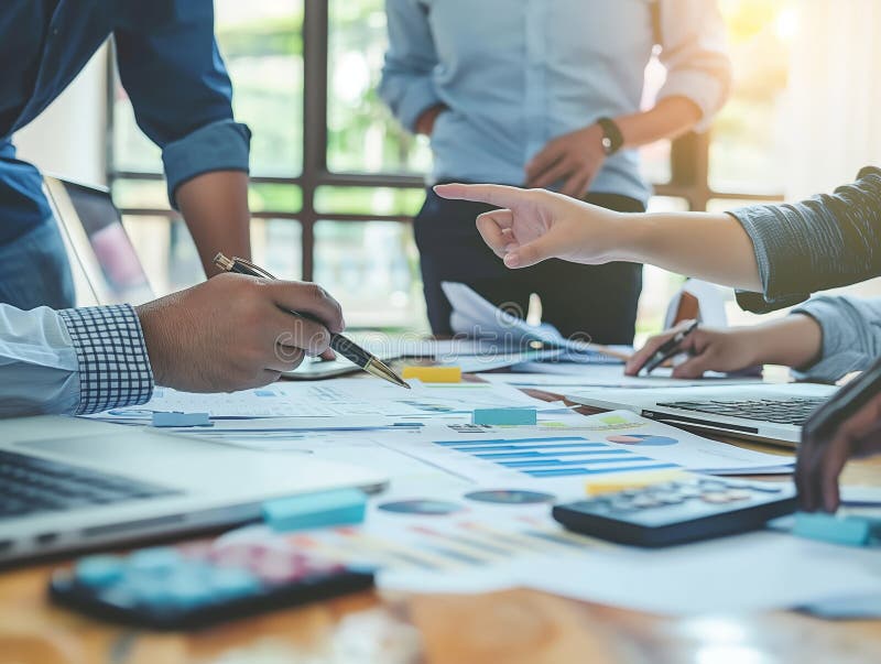 Team Collaboration on Business Strategy Stock Illustration ...