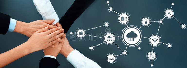 Team Collaboration in Computing Environment with Hands Joining Together ...