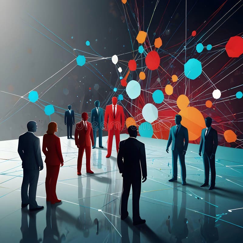 Team Collaboration Concept with Abstract Human Characters and ...