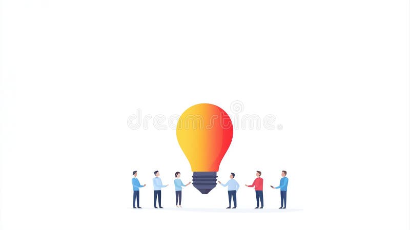 Team Collaboration Concept with Light Bulb Symbolizing Ideas and ...