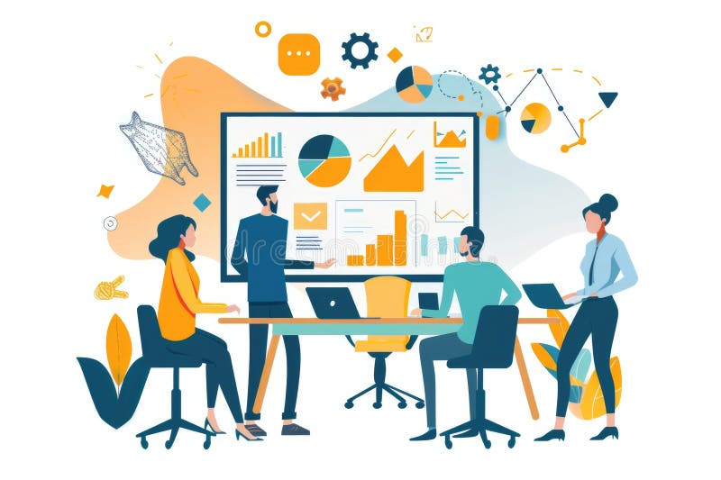 Team Collaboration on Data Analytics for Business Growth Stock Image ... Team Collaboration on Data Analytics for Business Growth Stock Image ...