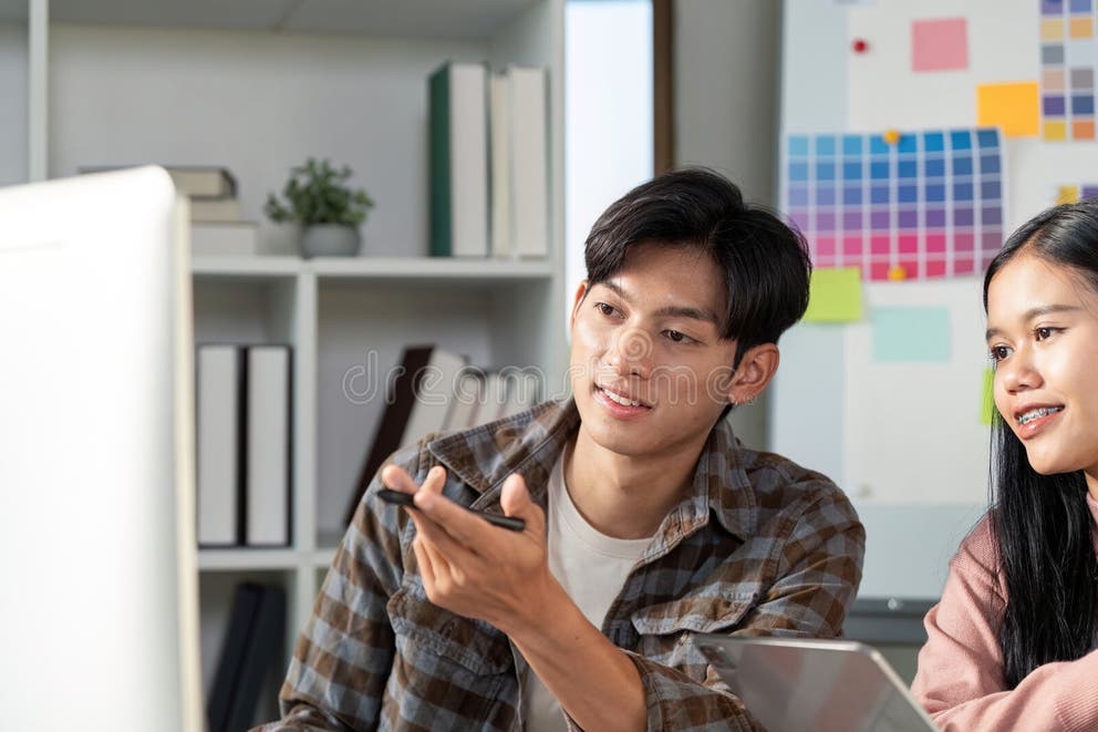 Team Collaboration in Design Graphics Office Space Digital Interaction Creative Environment ...