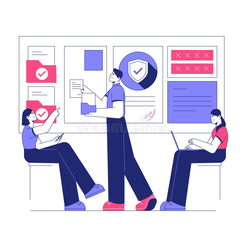 Team Collaboration and Digital Workflow Presentation in Office Setting ...