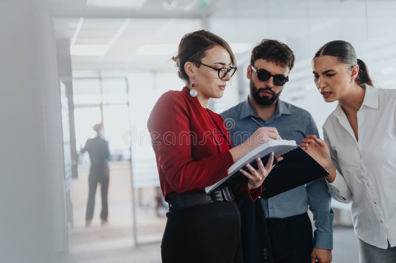 Team Collaboration and Discussion in a Modern Office Setting Stock ...