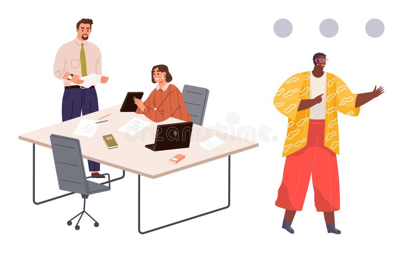 Team Collaboration during a Discussion with One Member Presenting Ideas ...