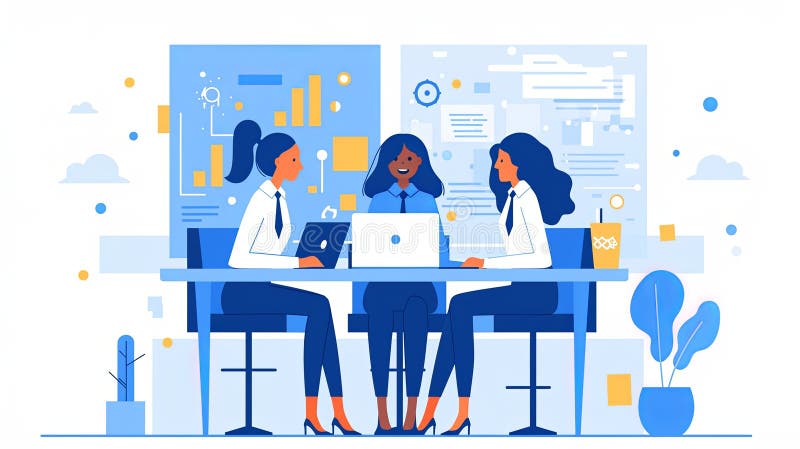 Team Collaboration Meeting in a Modern Office Environment with Digital ...