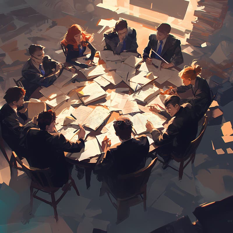 Team Collaboration in Professional Setting Stock Illustration ...