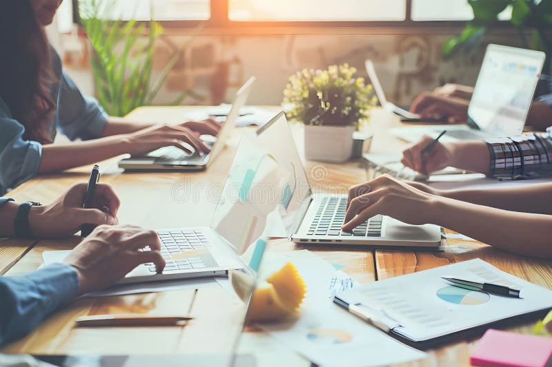 Team Collaboration, Professionals Efficiently Working Together on ...