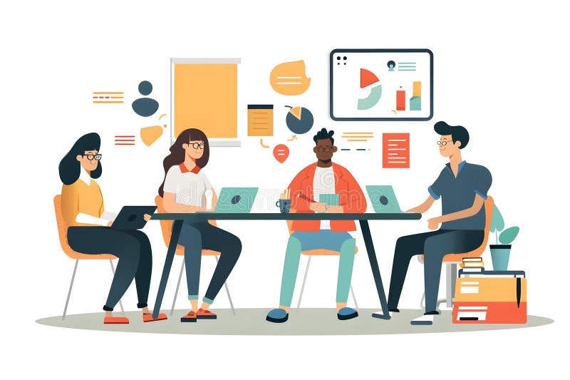 Team Collaboration, Professionals Strategize, Analyze Data, and ...