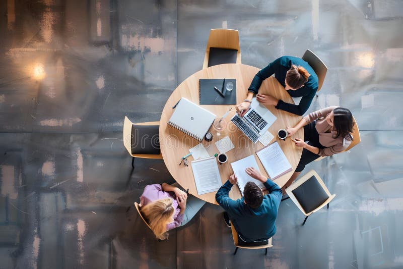 Team Collaboration: Professionals Strategize and Review Documents ...