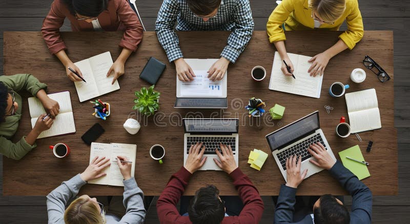 Team Collaboration: a Serene Top-Down View of Focused Professionals ...